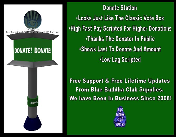 Second Life Marketplace - ** SALE ONLY 188L!!!** Donation Station Donate Box